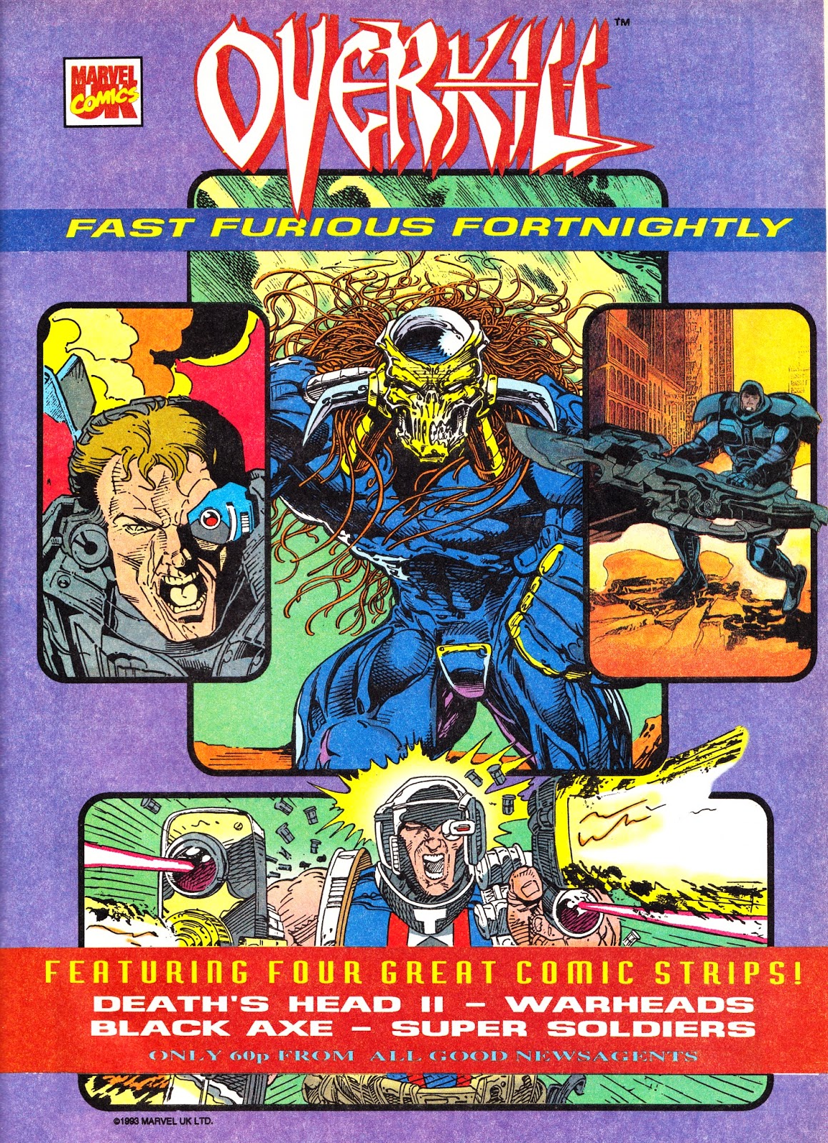 STARLOGGED - GEEK MEDIA AGAIN: 1993: OVERKILL House Ad (Marvel UK)