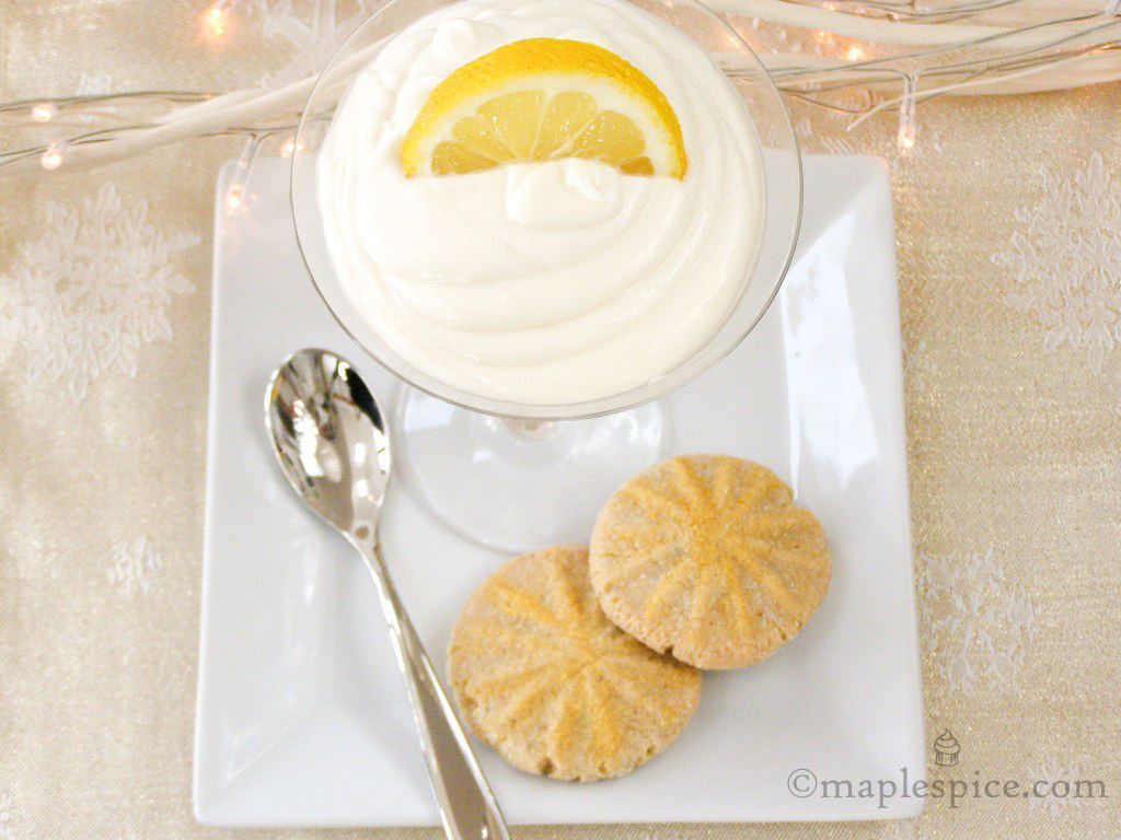 maple•spice: Lemon Coconut Posset with Golden Cardamom Shortbread