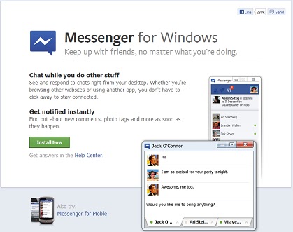 Lets Hack...:*: Official facebook Messenger (Offline installer)
