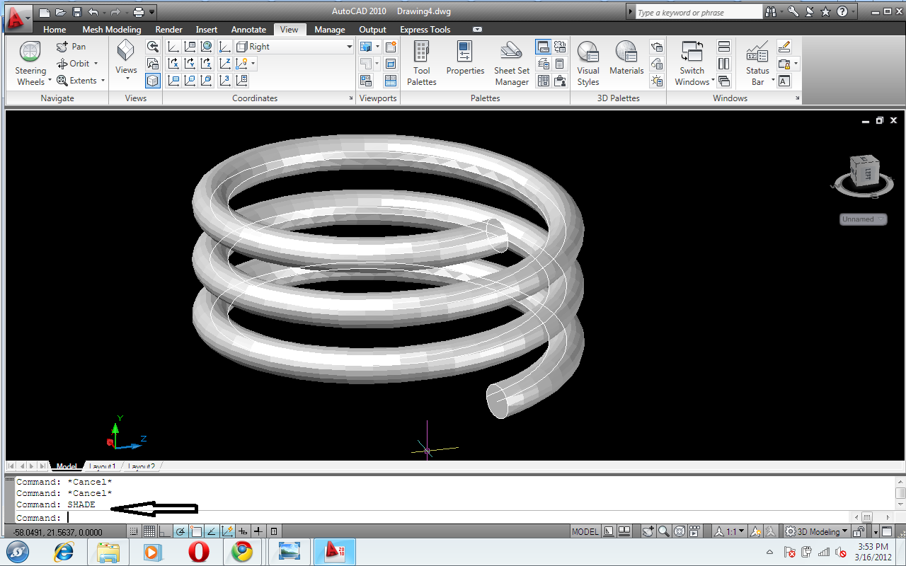 Auto CAD Tricks: How to 3d spring using autocad