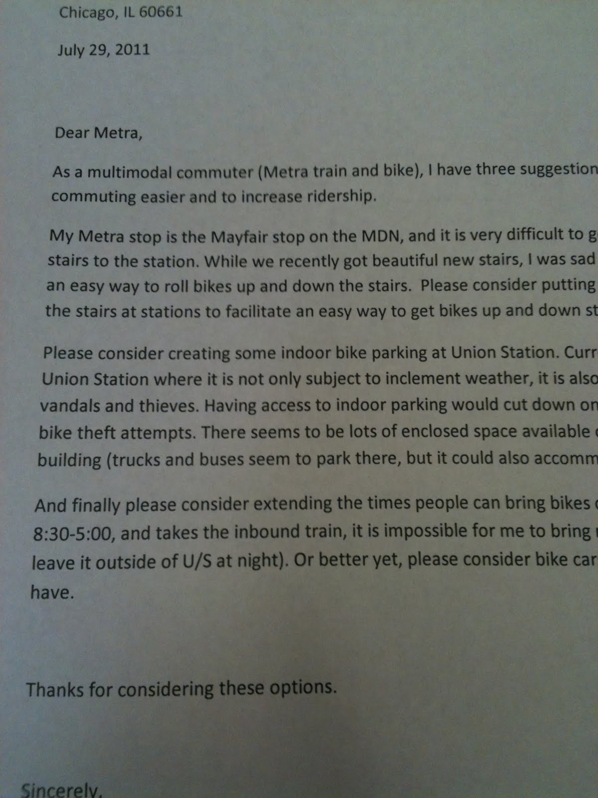 Train-Bike. Bike-Train: •write a letter advocating for bicycling ...