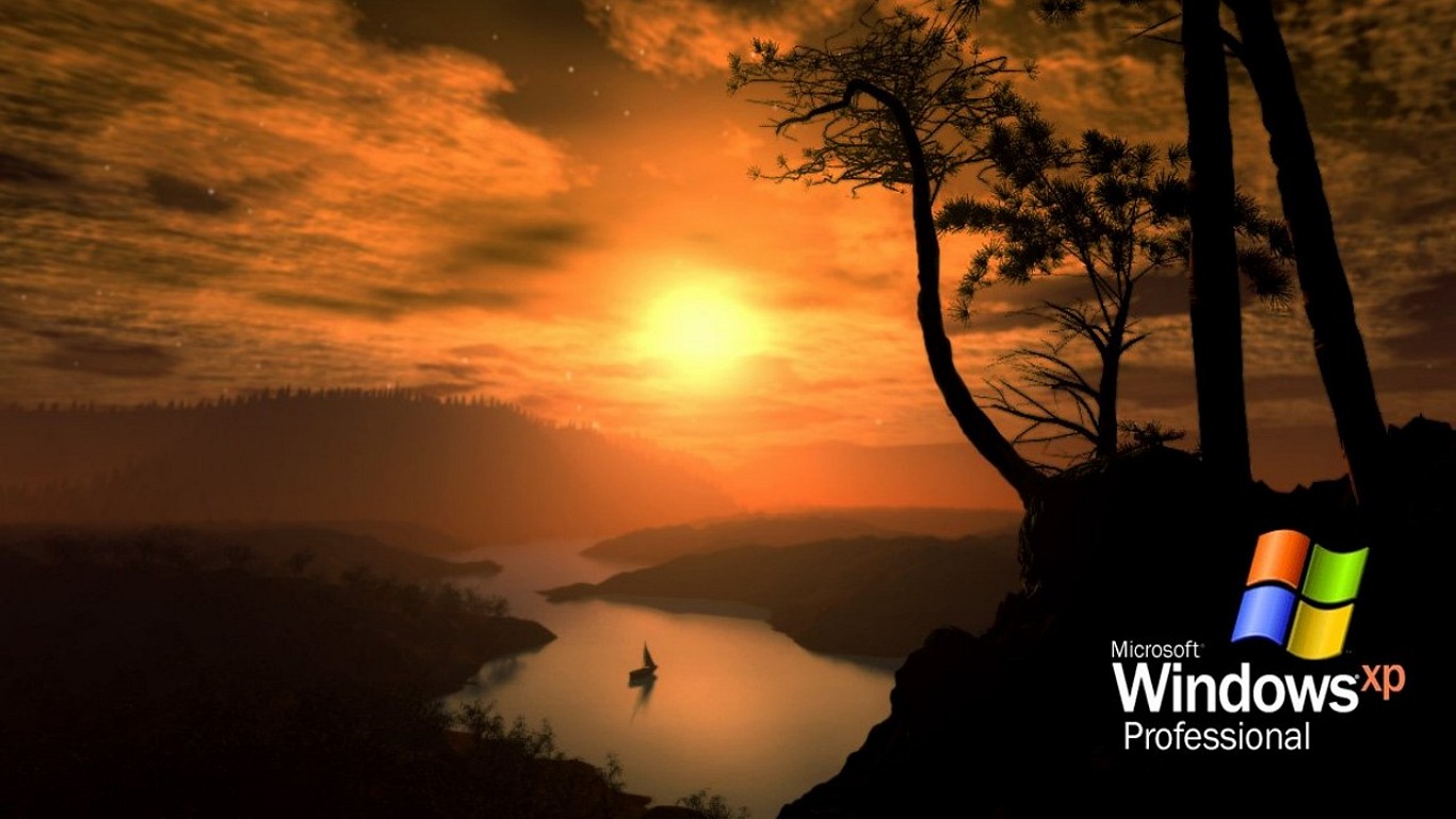 windows river montain sunset xp desktop wallpaper download ...