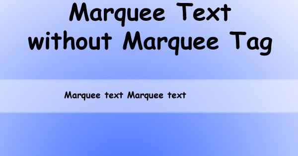 Marquee Text Without Marquee Tag Using Javascript