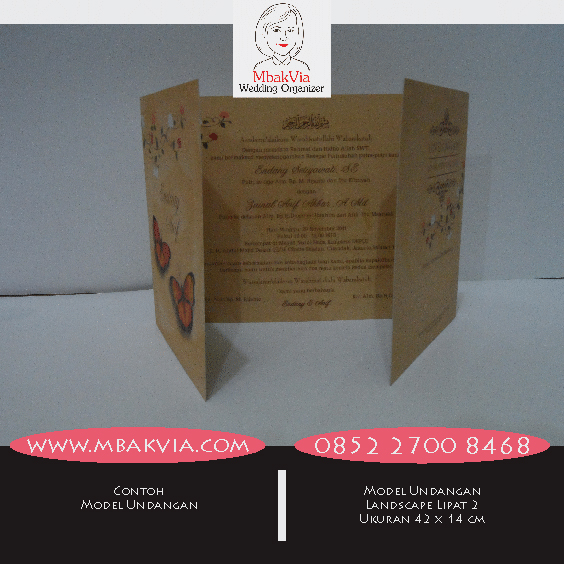 Contoh Model Undangan Landscape Lipat 2