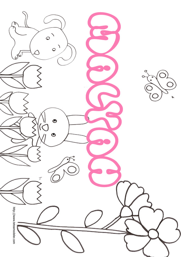 chez nounou: Prenom à colorier 2018