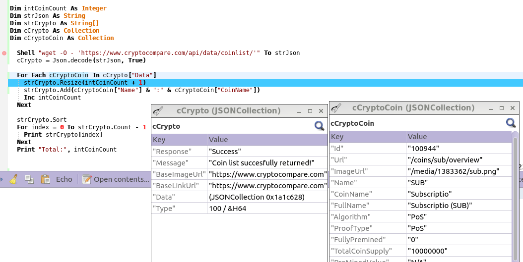 Captain Bodgit: Gambas: working with JSON