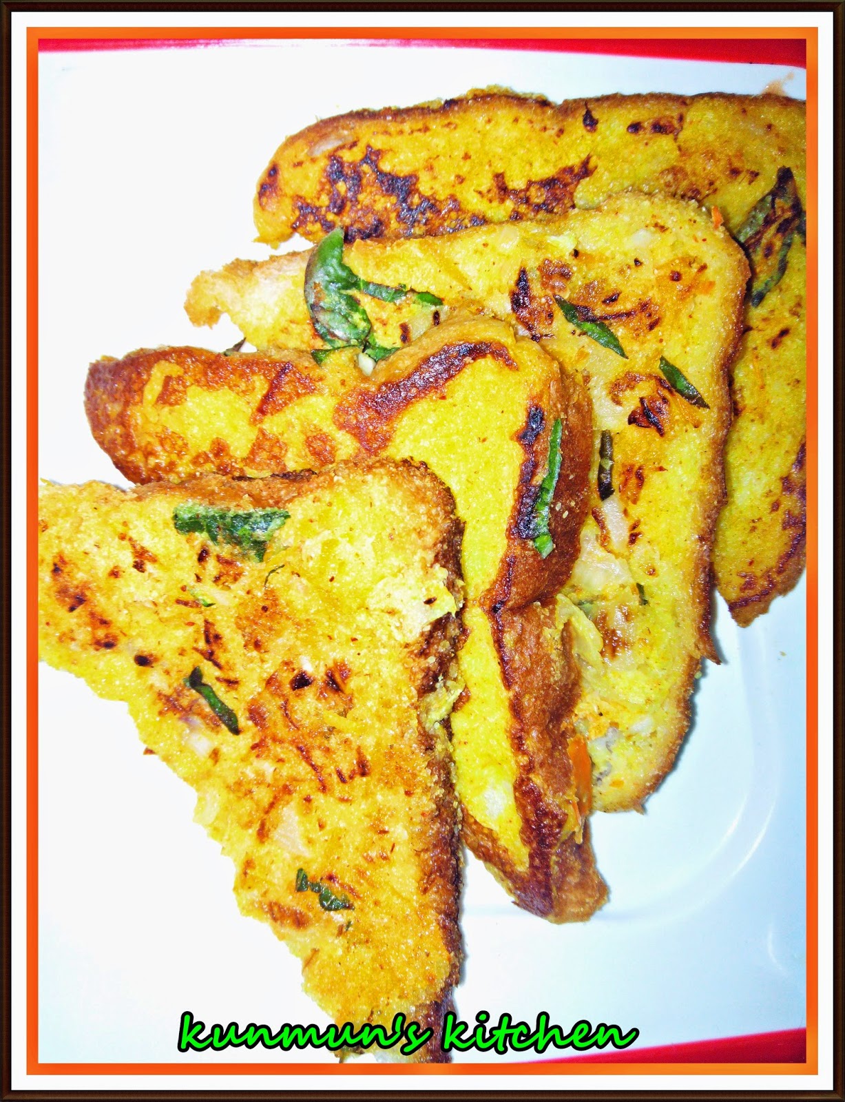 Kunmun's Delicious Kitchen: Veggie Bread Toast (Eggless) - A Toothsome ...