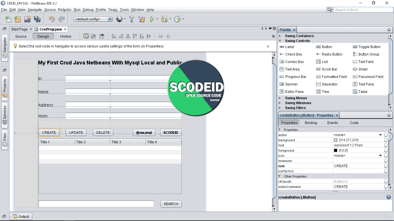 Membuat Aplikasi Crud dengan Netbeans dan Mysql - SCODE.ID