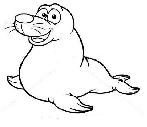 Foca - Planse de colorat / Animale polare :: Fise de lucru - gradinita ...