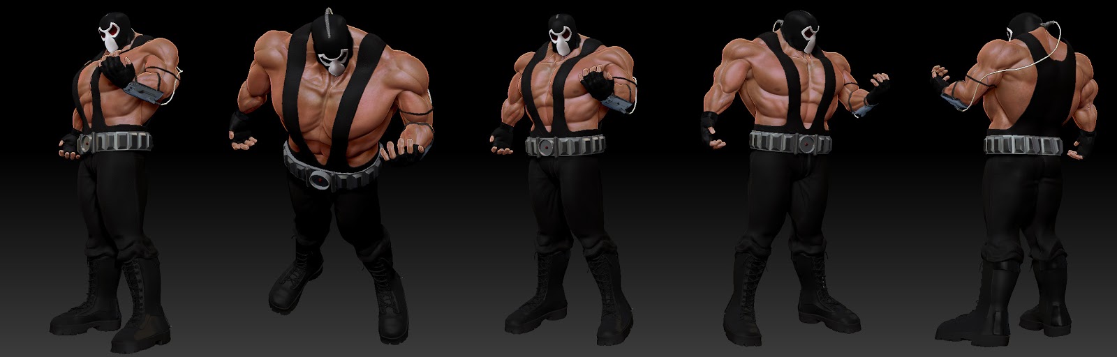 Pixels e Poligonos: WIP - Bane na pose final em várias vistas