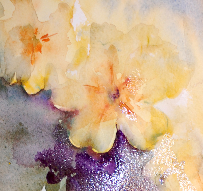 Watercolours With Life: Primroses Step By Step 2013, Final Sttages.