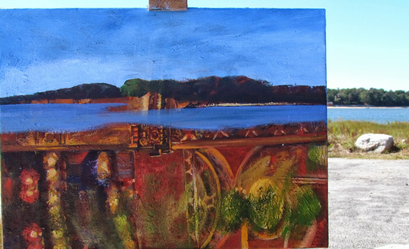 MAUREEN VEZINA OIL PAINTER: Powder Point Bridge from Duxbury Beach