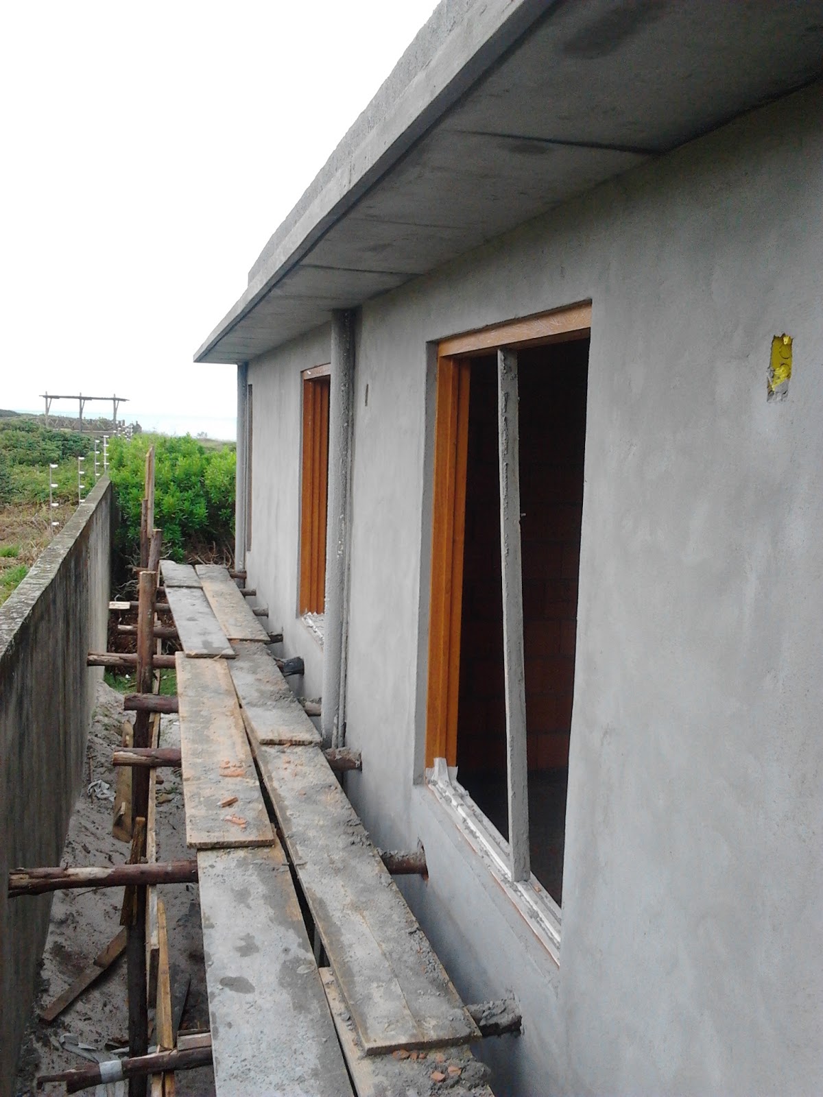 casa restinga: 20 de maio - reboco externo, chapisco marquise ...