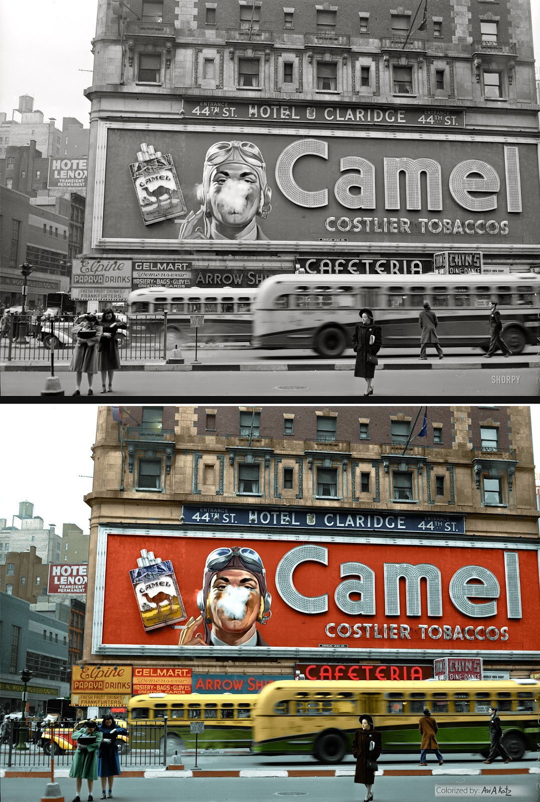 Times Square 1943, Smoking camel sign