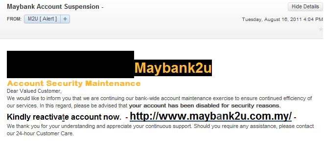 Maybank Phishing Site Aug 2011