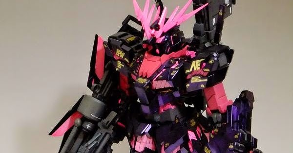 MG 1/100 Banshee "Pink Psycho Frame" with Gatling Gun Custom Build ...