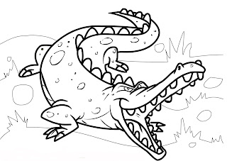 universul copiilor: Planse de colorat crocodil