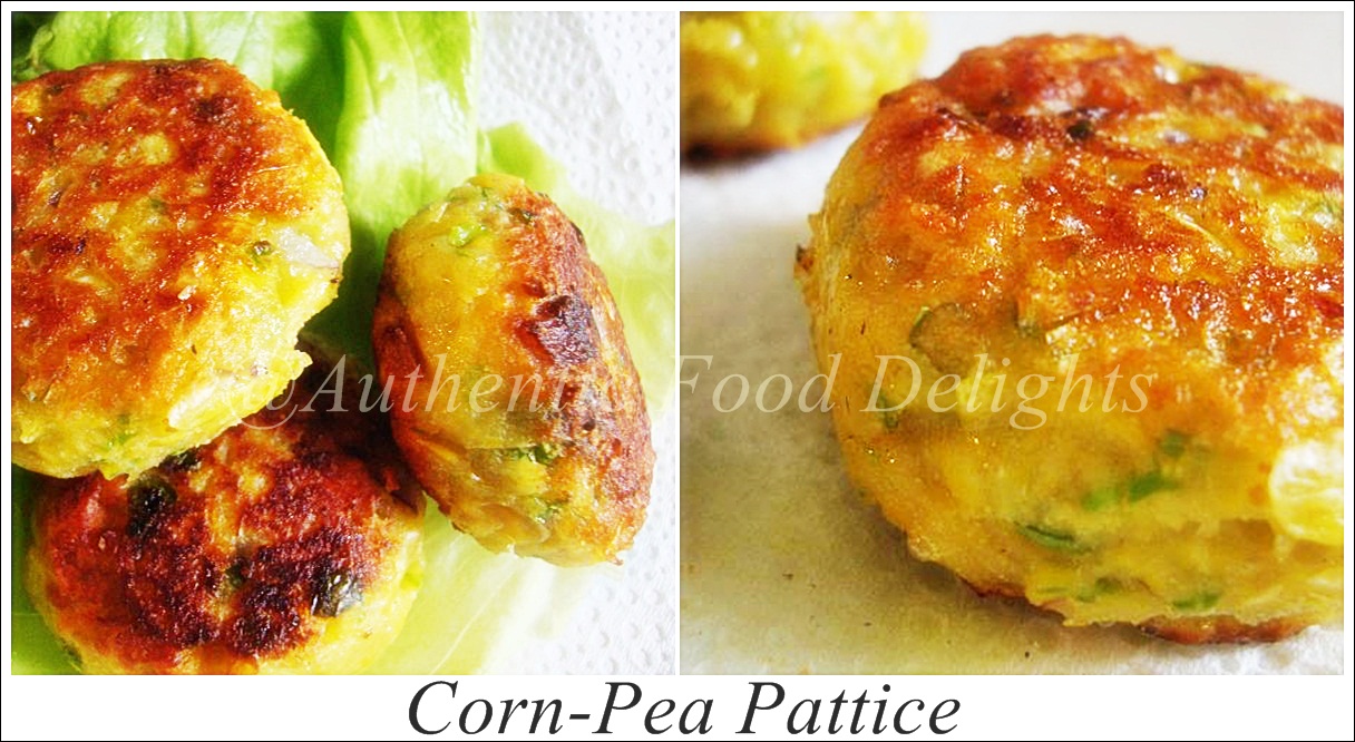Authentic Food Delights: Corn-Pea Pattice