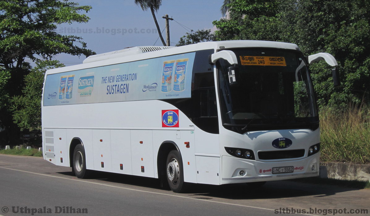 SLTB buses - ශ්‍රී ලංගම බස්: Volvo 9100 Luxury bus from SLTB Moratuwa depot