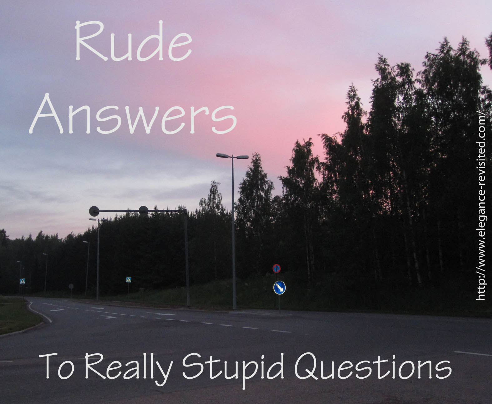 Stupid Questions and Rude Answers - Elegance Revisited