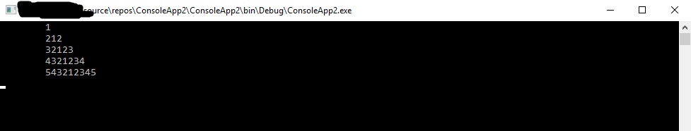 Pyramid Triangle Output Numbers by two for loops using C#