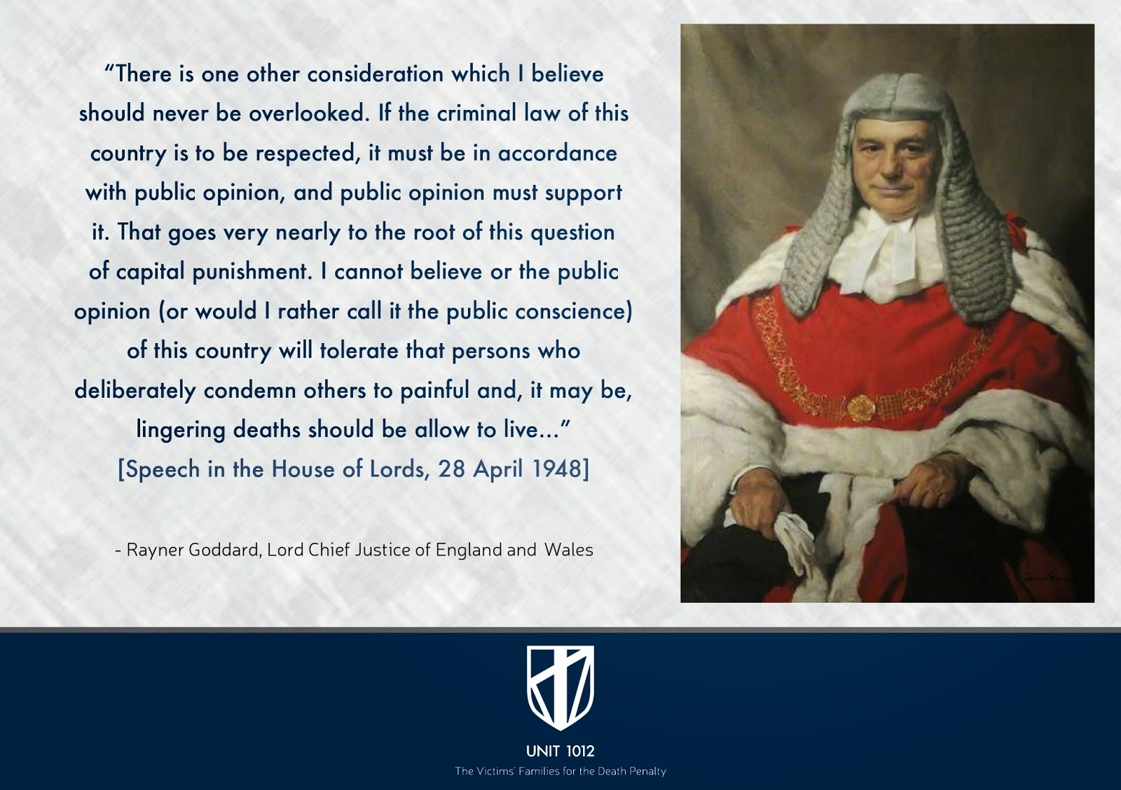 Unit 1012: The Victims' Families For The Death Penalty.: THE LORD CHIEF ...