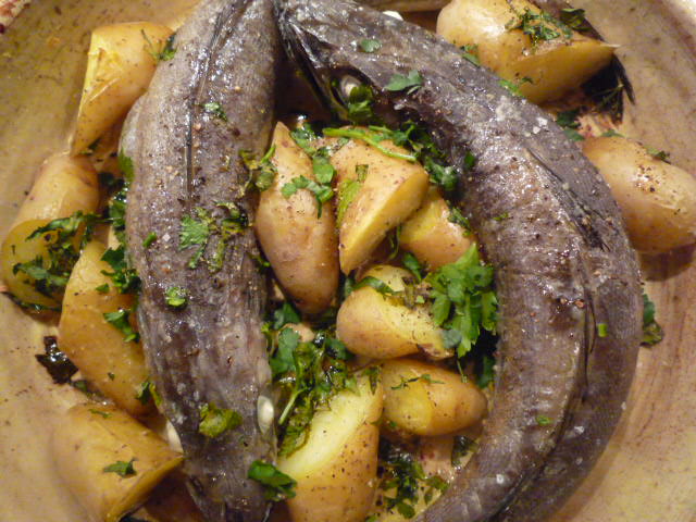 Bolli's Kitchen: Merluchon aux rattes - Kleiner Seehecht mit Rattes ...