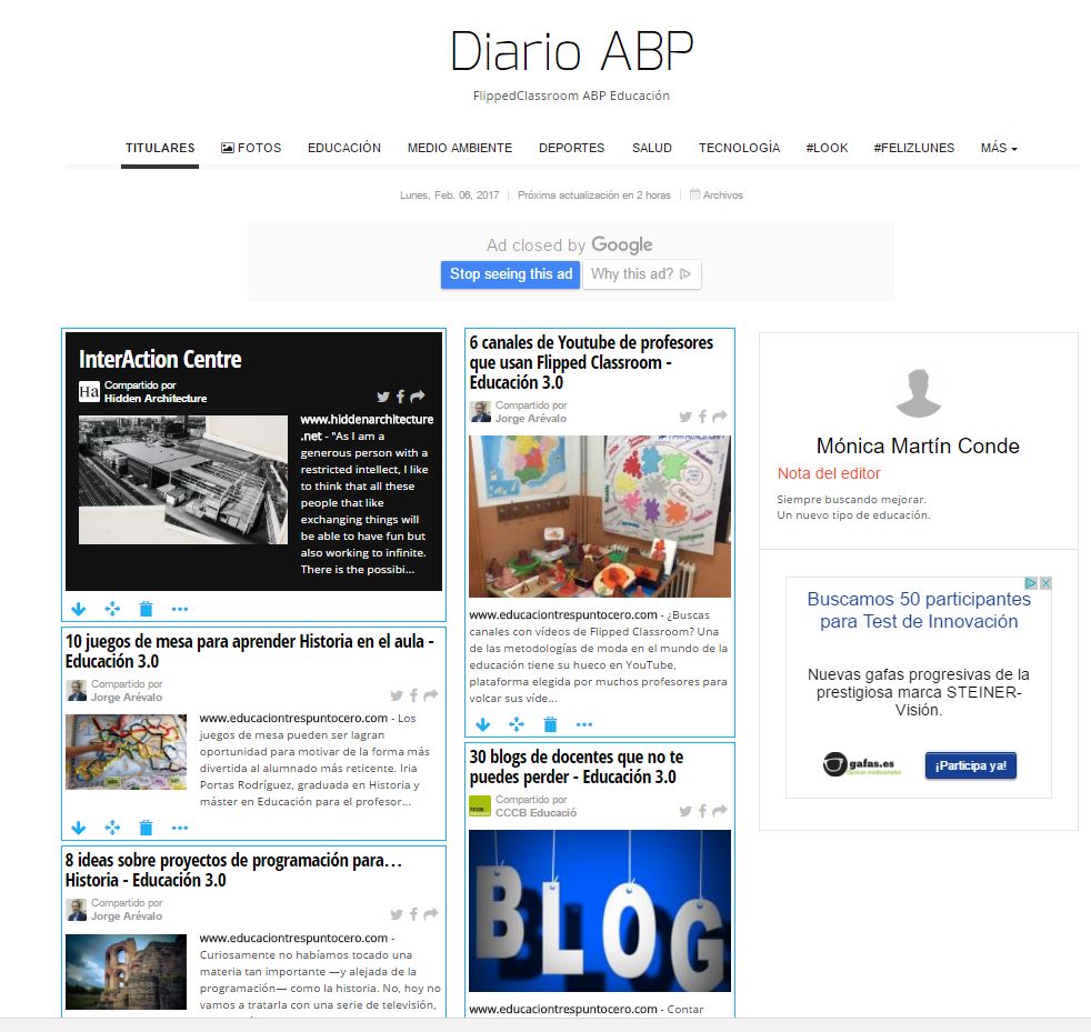 Herramientas de Gestión y Evaluación para el Aula: Paper.li