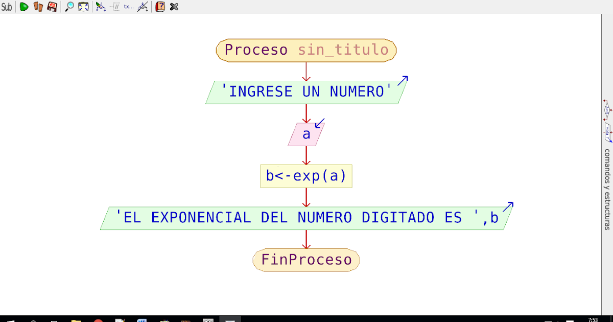 todo lo que buscas en sistemas: Ejemplo de Exponencial en pseint y dfd