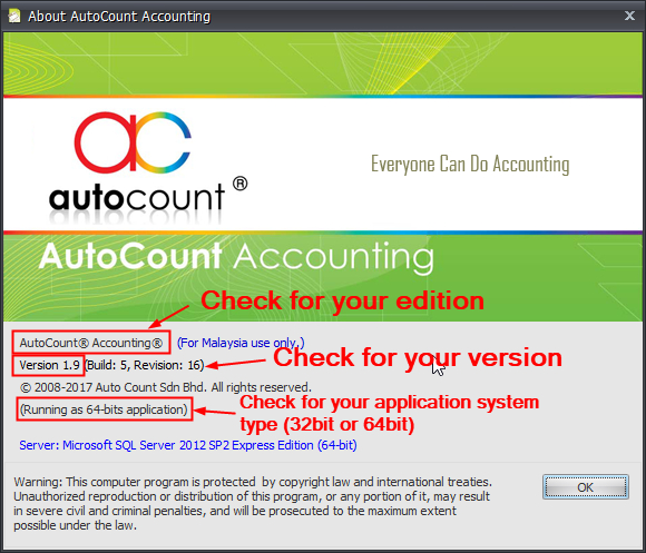 Welcome: How to install AutoCount 1.9 update files