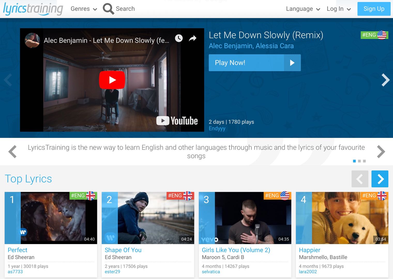 Students' Autonomy Aid: Lyricstraining