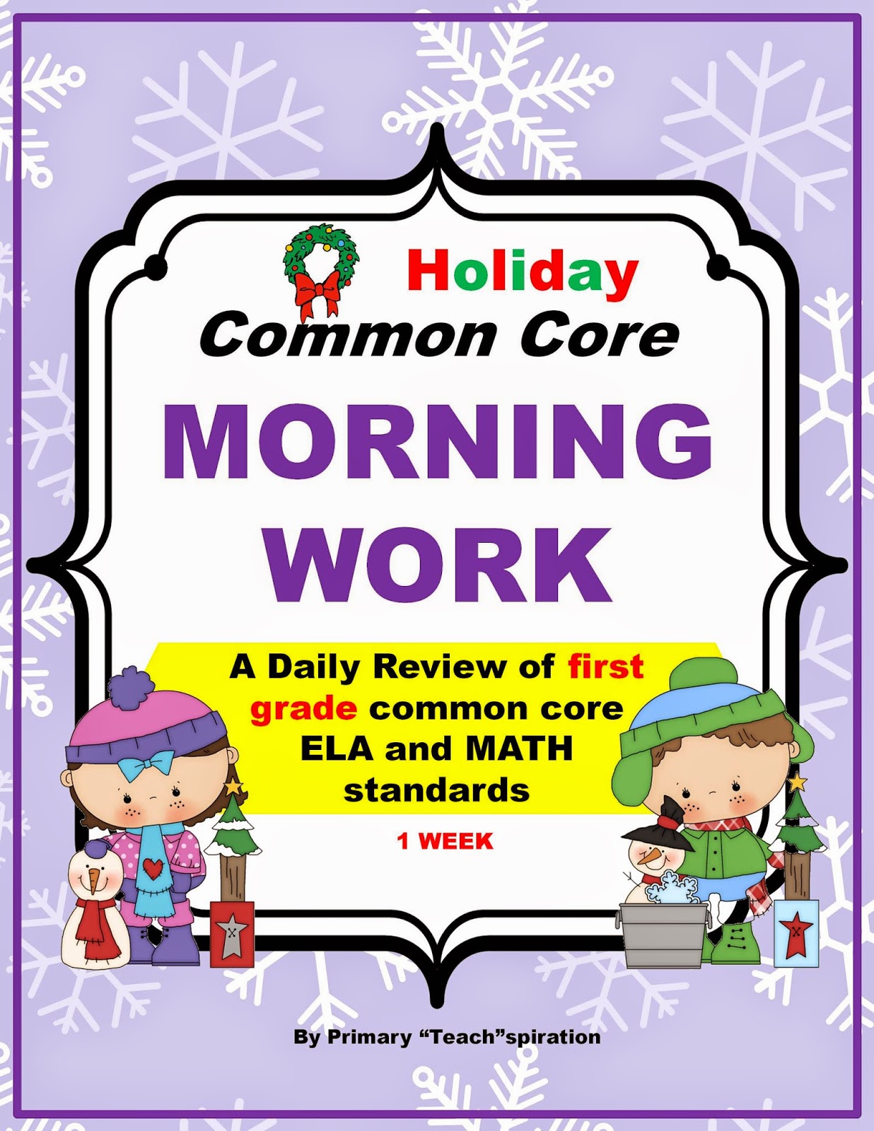Classroom Freebies Too: 1st Grade Holiday Common Core Morning Work