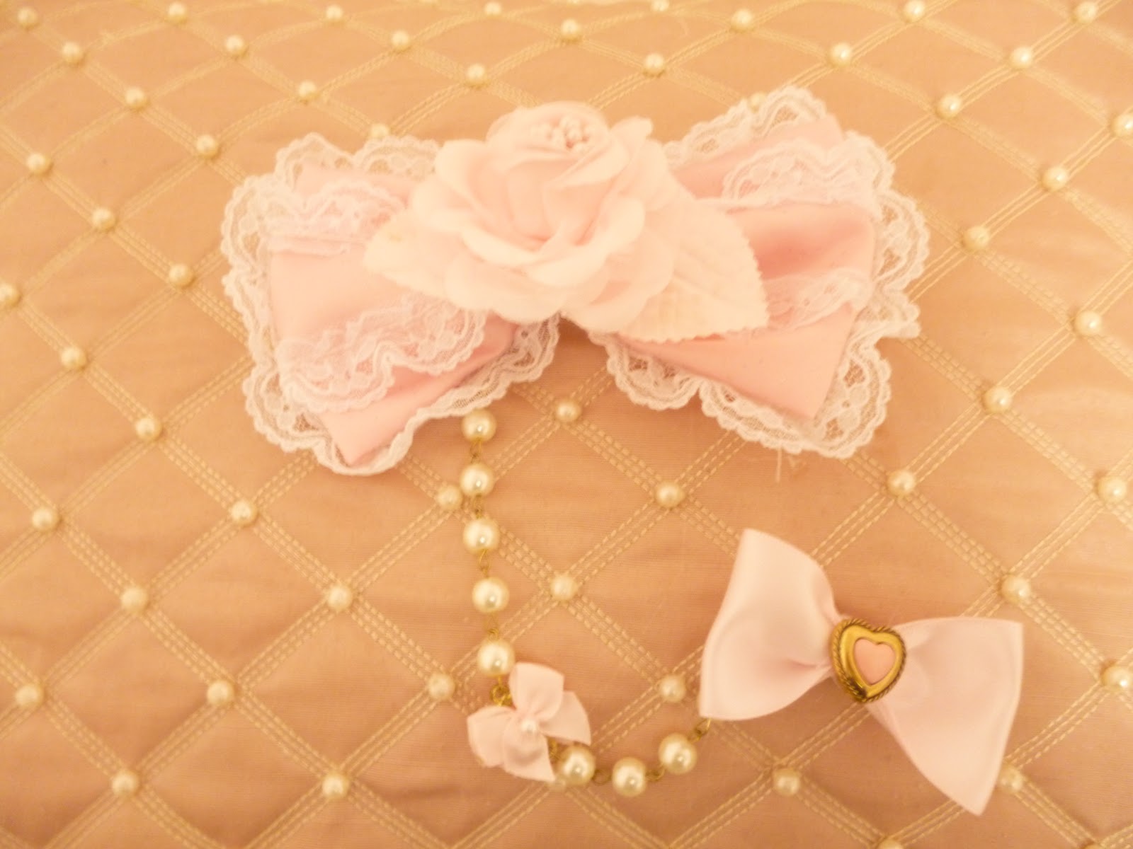 Magic Pearl Heart: DIY Popular Hime Gyaru Double Bow Hair Accessory