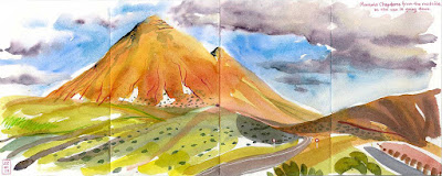 An Artist's Life For Me!: Travels in Lanzarote: Day 3. A Glowing Volcano