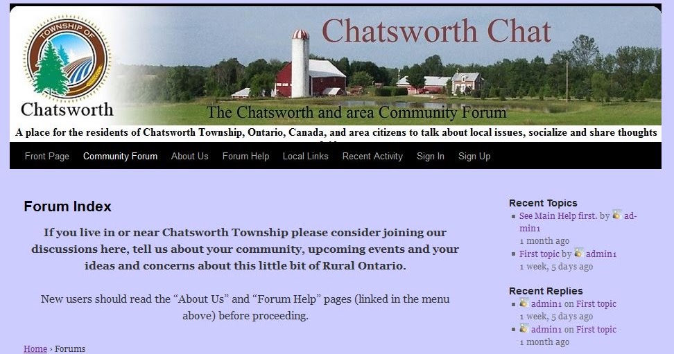 The Rural Canadian: Chatsworth Community Forum