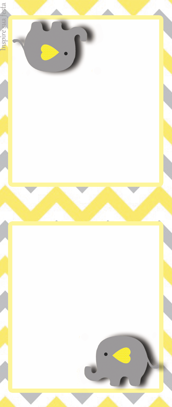 Baby Elephant in Grey and Yellow Chevron: Free Printable Invitations ...