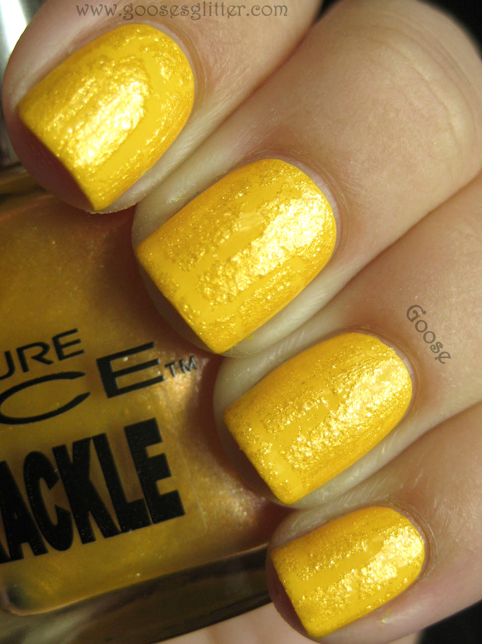 Goose's Glitter: Pure Ice Yellow Polka and Catwalk: Swatches and Review