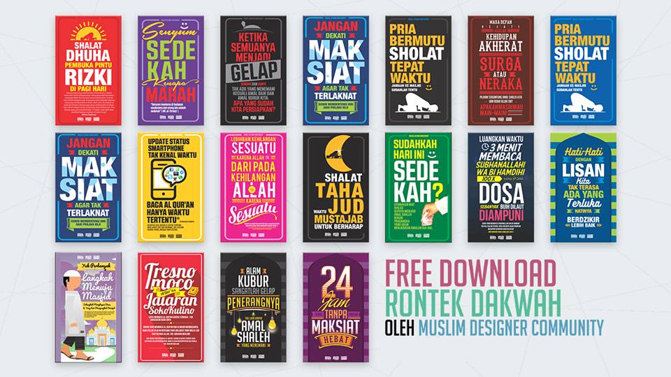 Download Gratis 18 Rontek Dakwah By MDC Chapter Malang - Kaos Muslim Gaul