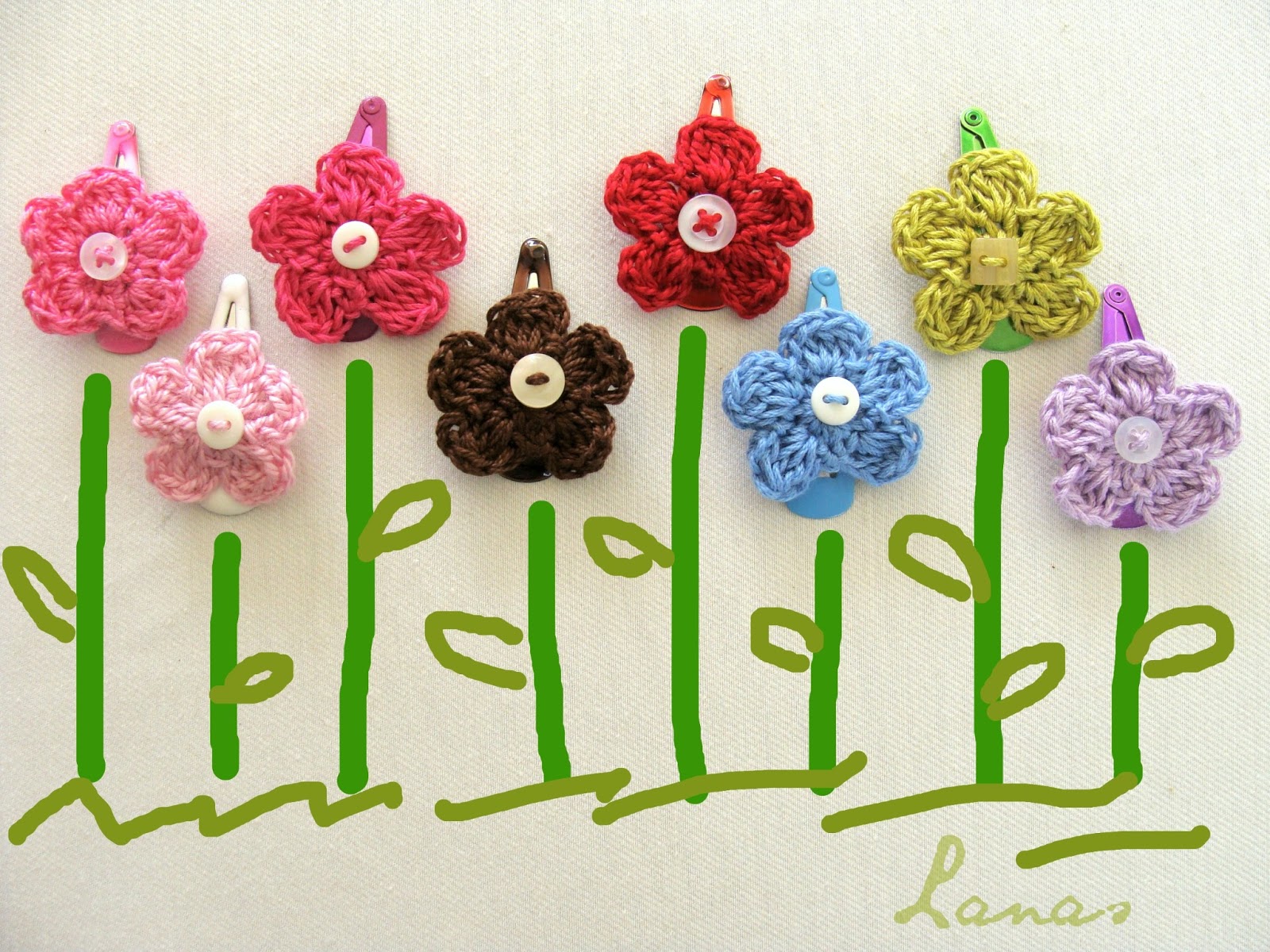 Lanas de Ana: HOW TO: Simple Flower Hairclips