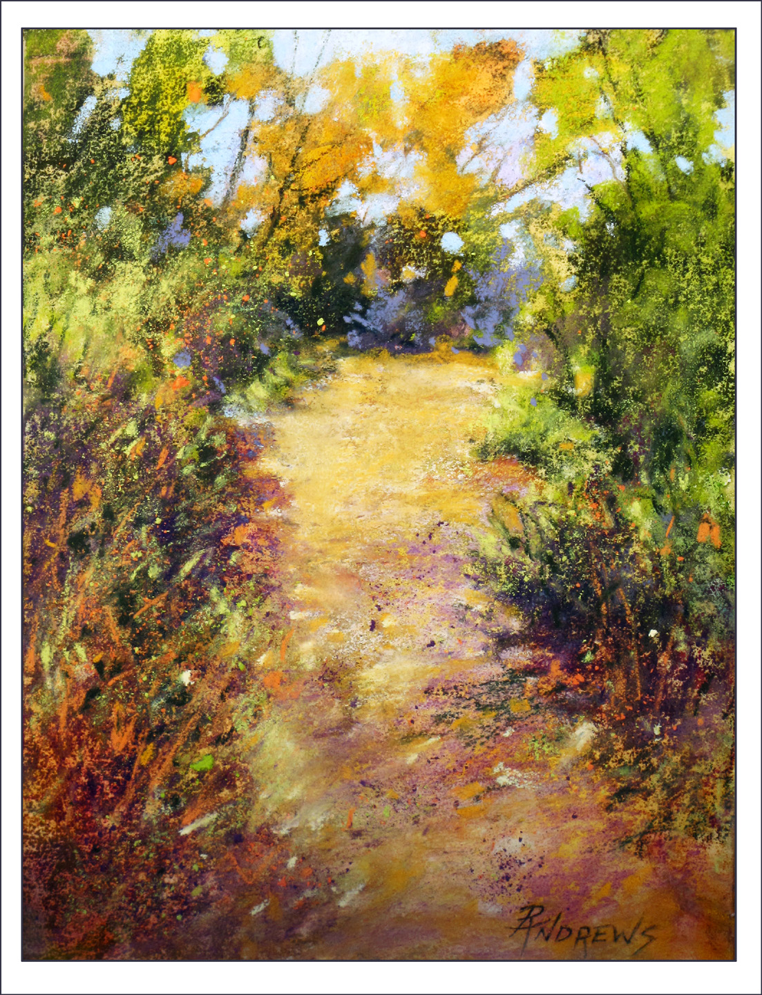 Rae Andrews : Bush Walk Textures..Pastel..Texas Artist..Rae Andrews