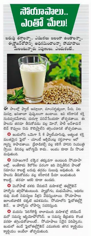 TELUGU WEB WORLD HEALTH BENEFITS WITH SOYA MILK telugu-web-world-health-benefits-with-soya-milk