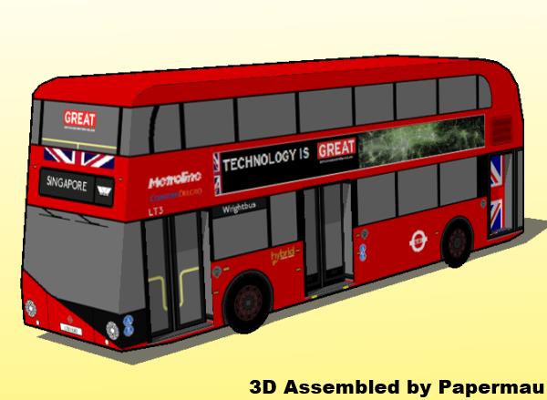 PAPERMAU: British Double Decker Bus Paper Model - by Ron & Tons Blog