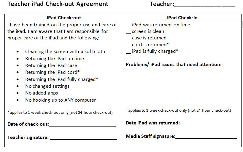 check it out!: School iPad Checkout Forms