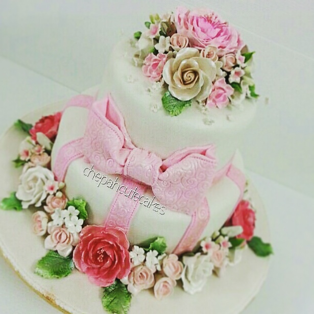 Home Bakery Bangi - Kajang: Pink Wedding Kek | Kek Kahwin Pink