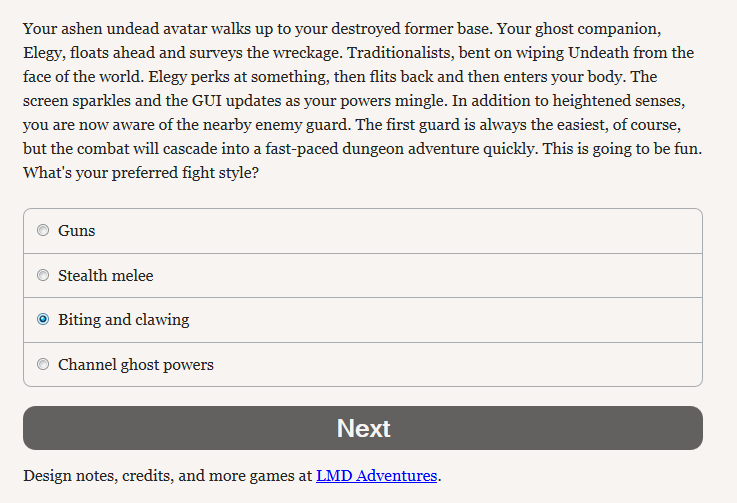 Made Real Stories: Working with ChoiceScript (Creatures)