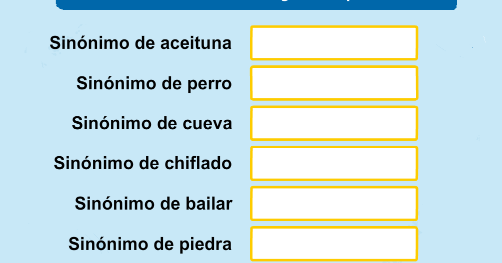 Aprendiendo en cuarto, quinto y sexto: Tema 13, 14 y 15: Sinónimos ...