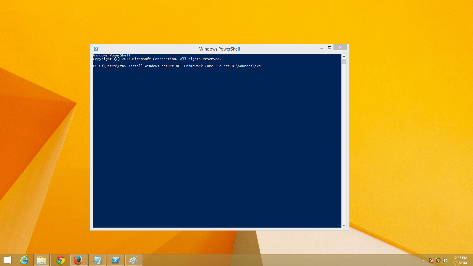 Installing Net-Framework 3.5 using Powershell - PGRITSOLUTIONS