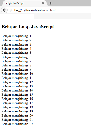 while loop javascript