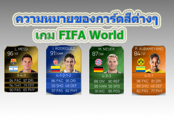 ความหมายของการ์ดสีต่างๆในเกม FIFA World | FIFA World Thailand