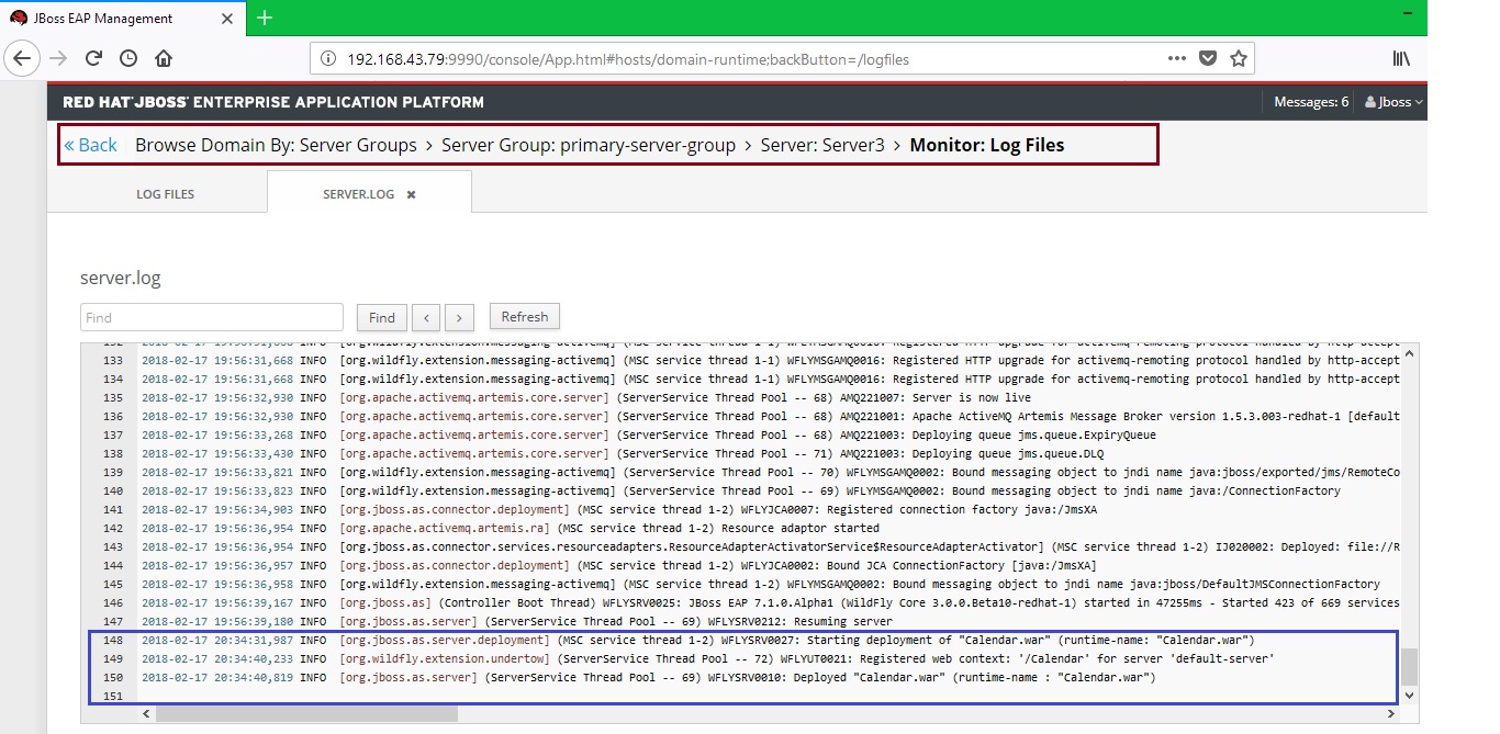 MiddlewareBox: JBoss EAP 7 - DOMAIN DEPLOYMENT - GUI CONSOLE MODE.
